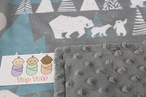 Baby Car Seat Canopy Cover - White Bear and Trees