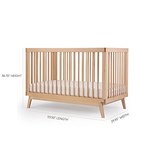 dadada Baby Soho 3-in-1 Convertible Crib β GREENGUARD Gold Certified, Made in Italy, Solid Beechwood β Adjustable Mattress Height, Modern Design 53.15 x 29.95 x 36.7 in 3 Colors (Natural)