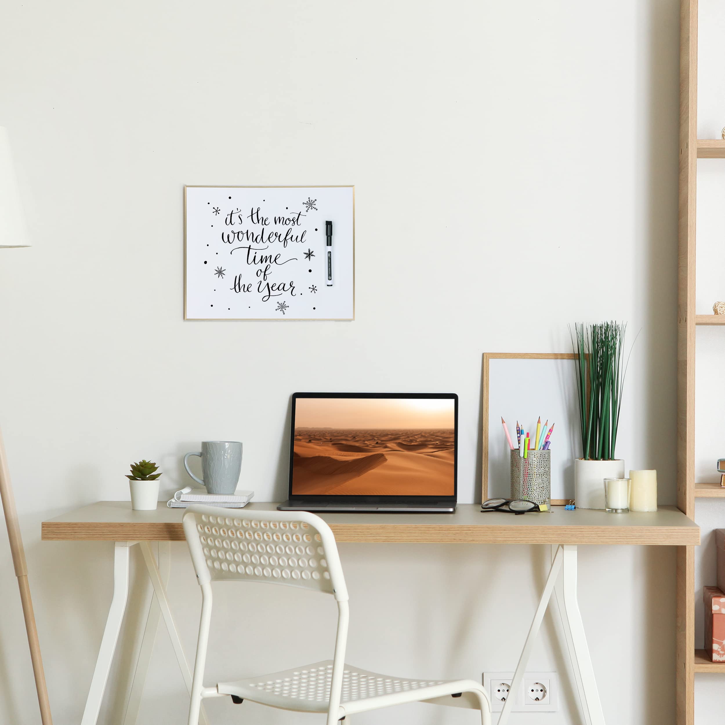 Mr. Pen- Dry Erase Board, 14” x 11”, Aluminum Frame with a Black Dry Erase Marker, Small Whiteboard, Mini White Board, White Board Dry Erase, Small Magnetic Board, Magnetic White Board