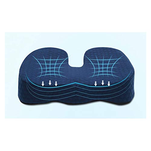 HHWKSJ Memory Foam Seat Cushion - Sciatica, Lower Back Support and Pain Relief - Fits Most Office, Desk, Computer Chairs and Car Seats