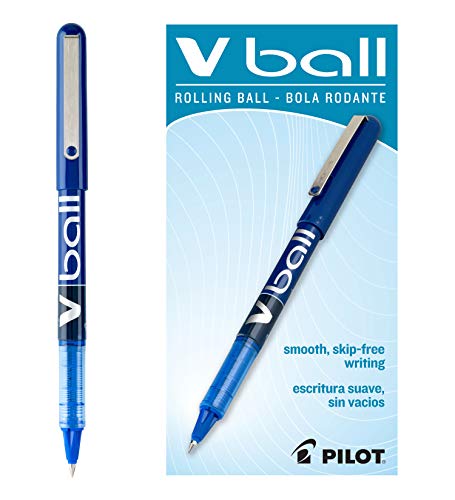 PILOT VBall Liquid Ink Rolling Ball Stick Pens, Extra Fine Point, Blue Ink, 12-Pack (35201)