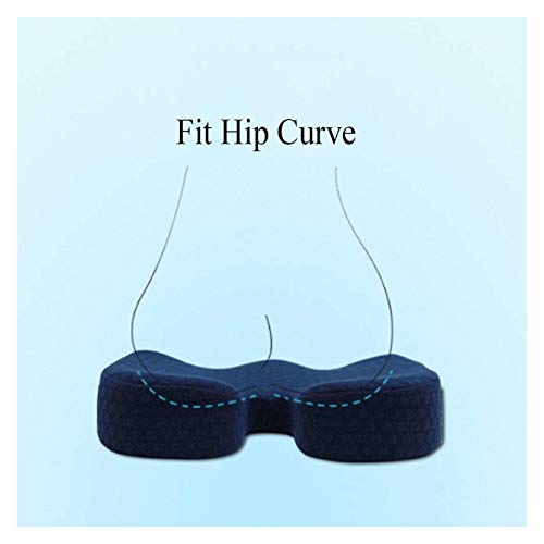 HHWKSJ Memory Foam Seat Cushion - Sciatica, Lower Back Support and Pain Relief - Fits Most Office, Desk, Computer Chairs and Car Seats