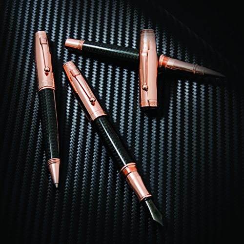 Monteverde Invincia Rose Gold with Black Carbon Fiber Ballpoint Pen (MV40060)