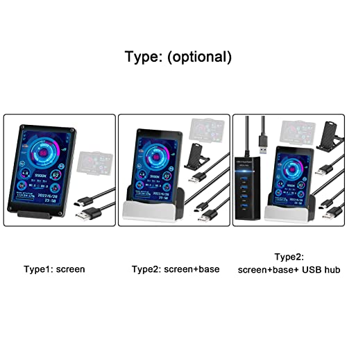 XIXIAN 3.5 Inch IPS LCD Monitor Display Computers Monitor CPU GPU Monitoring Sub-Screen Support Wins Linux System