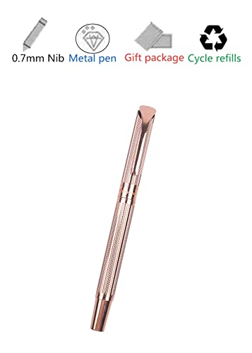 Pemmeed Rollerball Liquid Ink Pens for Women Luxury Box Gel Black Ink Fancy Pen Refillable for Executive Office,Professional,Birthday Nice Pens G5(Rose Gold)