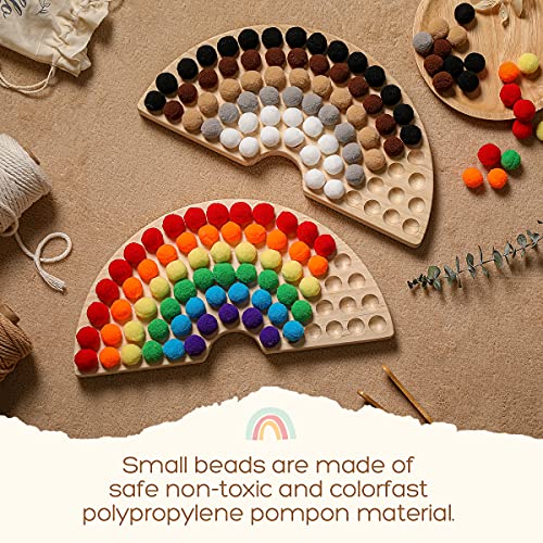 bopoobo Wooden Peg Board Beads Game Rainbow Clip Bead Puzzle Montessori Sorting Toys Counting Matching Game Beads Early Education Board Game Fine Motor Skill Montessori Toys for Toddlers