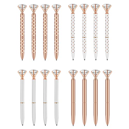 Fuhgkg 16PCS Rose golden Ballpoint Pens Diamond Ballpoint Pens Fancy Cute Crystal Pen Décor Gift for Women Girls Gift(16PCS)