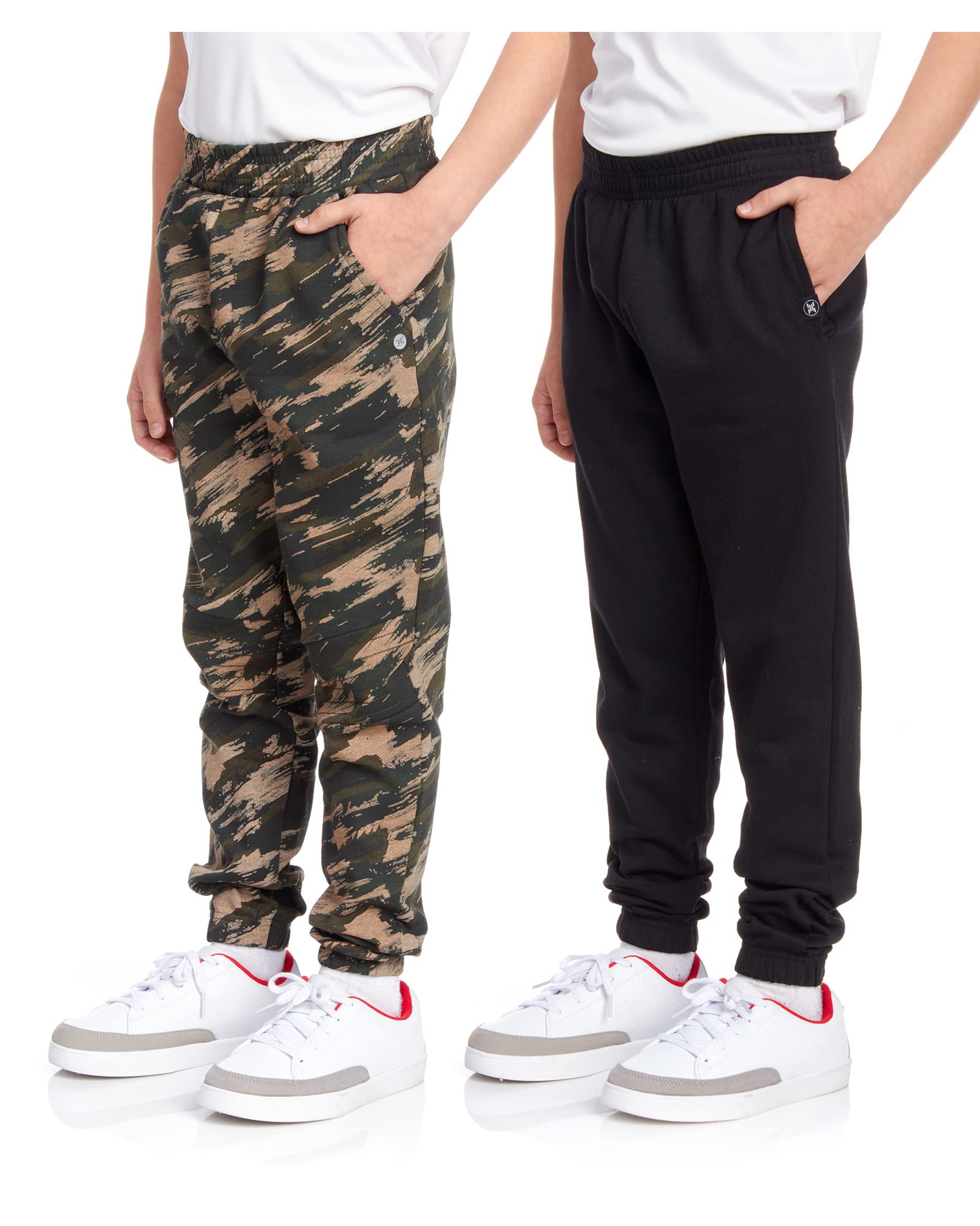 RBX Boys' Active Sweatpants - 2 Pack Performance Fleece Basic Jogger Track Pants - Athletic Pants for Boys (4-16)
