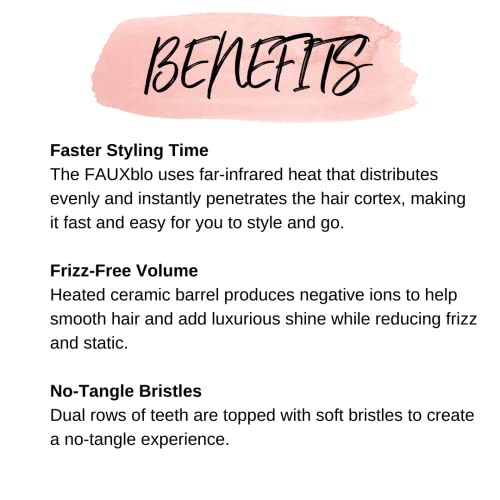 Calista FAUXblo Thermal Brush, Professional Styling Brush, Burn-Free Soft Bristles, Ionic and Ceramic Technology (1.5, Raspberry Ice)