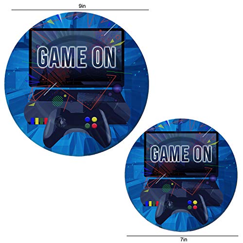 103 Piece Video Gaming Party Supplies Set Including Banner, Plates, Cups, Napkins, Tablecloth, X-Large Joy Stick Controller Balloon - Serves 25