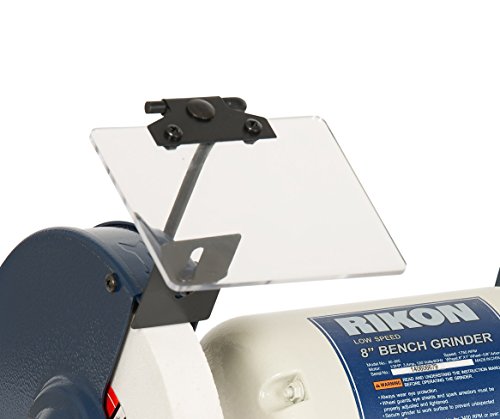 RIKON Professional Power Tools, 80-805, 8†Slow Speed Bench Grinder, Powerful Shop Table Tool, Perfect for Sharpening, With Anti-Vibration Rubber Feet