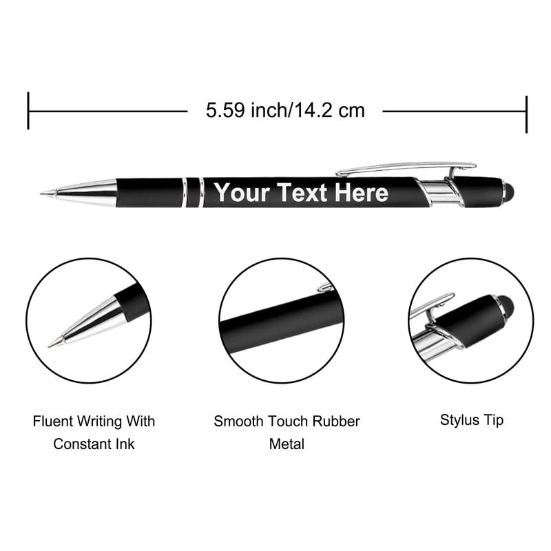 Alistt Up to 300 Personalized Custom Pens with Name in Bulk Customized Pens with Free Engraving Stylus for Women Men Birthdays Graduations Business Gifts