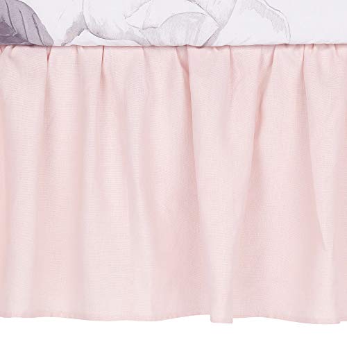 Lambs & Ivy Floral Garden Watercolor/Pink Linen 5-Piece Baby Crib Bedding Set