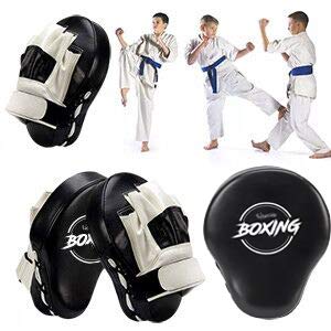 Valleycomfy Boxing Curved Focus Punching Mitts- Leatherette Training Hand Pads,Ideal for Karate, Muay Thai Kick, Sparring, Dojo, Martial Arts