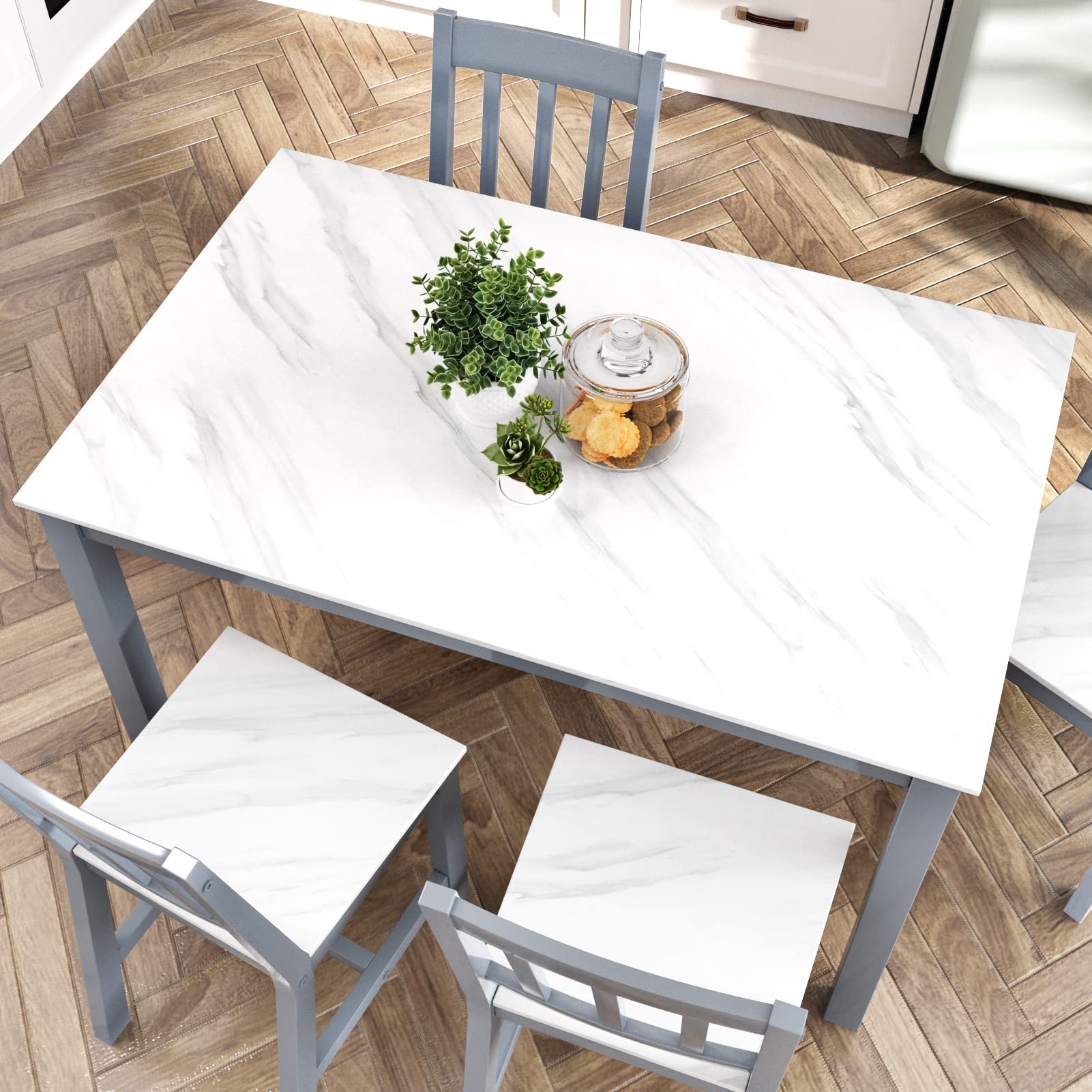 Skyblur Marble Wallpaper Peel and Stick Countertop Contact Paper Matte White Grey Marble Contact Paper for Countertops Removable Wallpaper for Kitchen Counter Cabinets Desktop Wall 24x118 inch