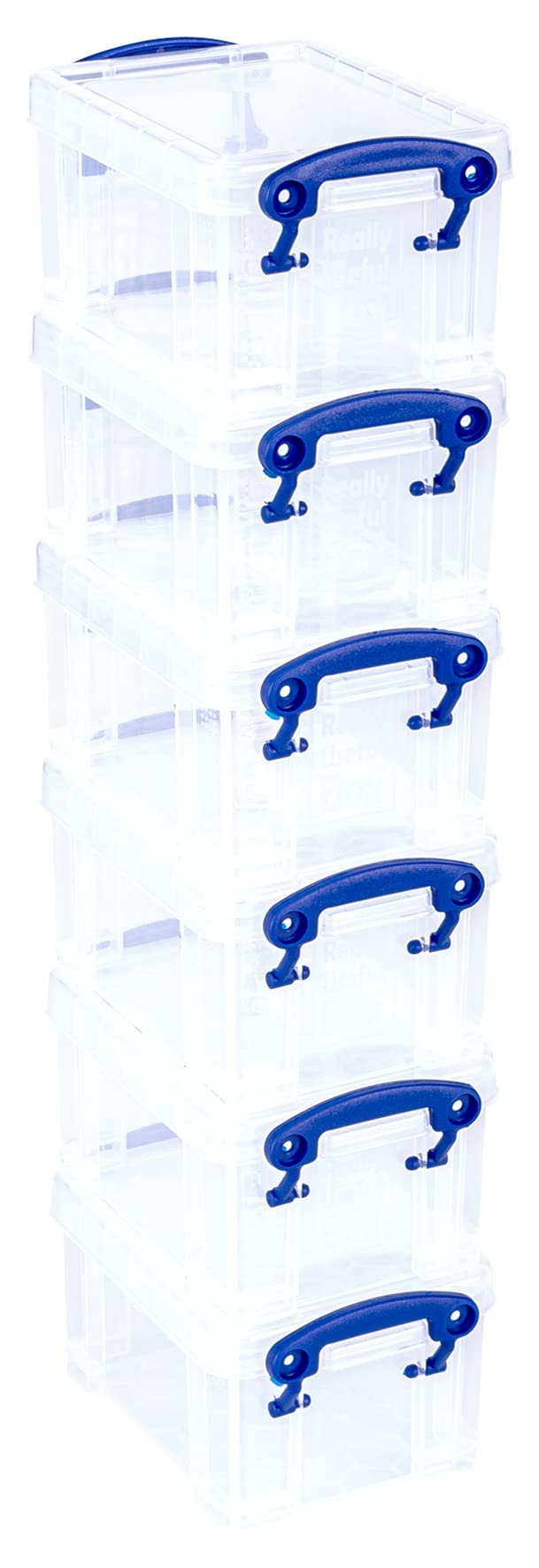 Really Useful Box 0.3 Litre Plastic Storage Box Clear (Pack of 6)