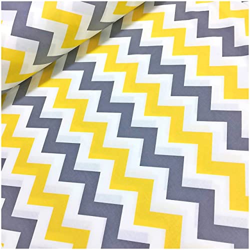 Handywa - 100% Cotton 2 Pack Fitted Crib Sheet Set for Baby and Toddler Bed Mattresses - Yellow Gray Construction Trucks and Chevron for Boy Nursery