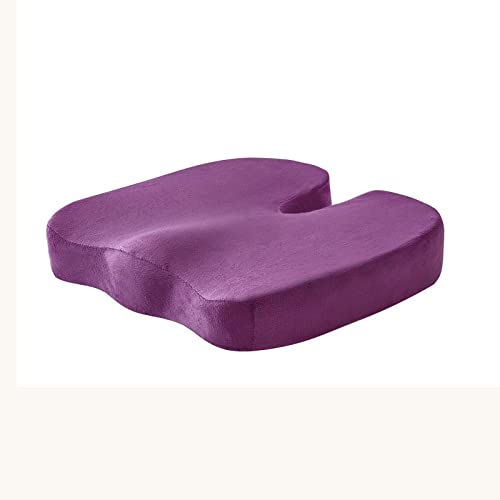 PSDNBFC Cushion for coccygeal Sciatica, Hemorrhoids and Back Pain, Memory Foam Ergonomic Sitting Office Chair, Wheelchair Cushion (Purple 2)