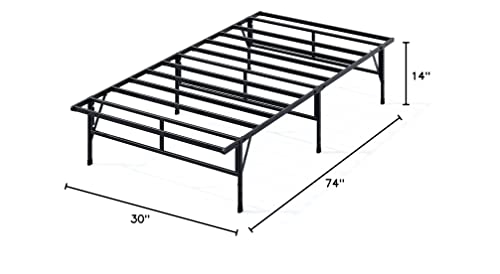 ZINUS SmartBase Compack Mattress Foundation / 14 Inch Metal Bed Frame / No Box Spring Needed / Sturdy Steel Slat Support, Narrow Twin, Black