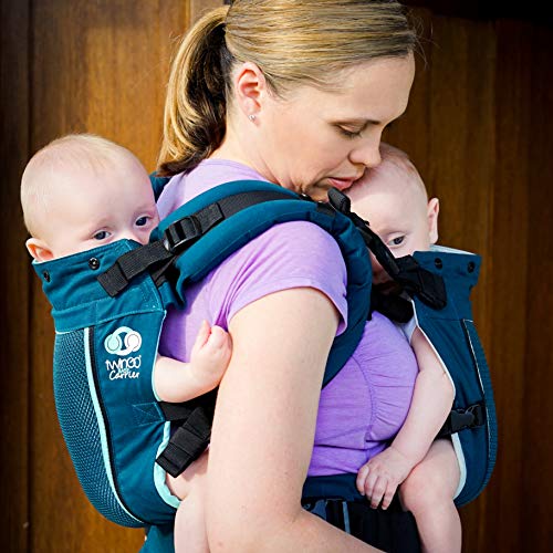 TwinGo Carrier - Air Model - Classic Black - Great for All Seasons - Breathable Mesh - Fully Adjustable Tandem or 2 Single Baby Carrier for Men, Woman, Twins and Babies 10-45 lbs