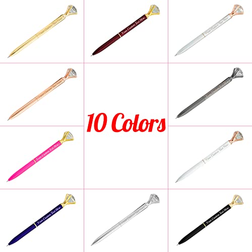 FwSYouMAI 1 PCS Diamond Pen with Crystal,Personalized Pens Bulk with Name Free Engraving,Custom Diamond Ballpoint Pens,Rose Gold Ink Stylus,Gift for Girls,Women,Wedding,Birthdays-Rose Gold