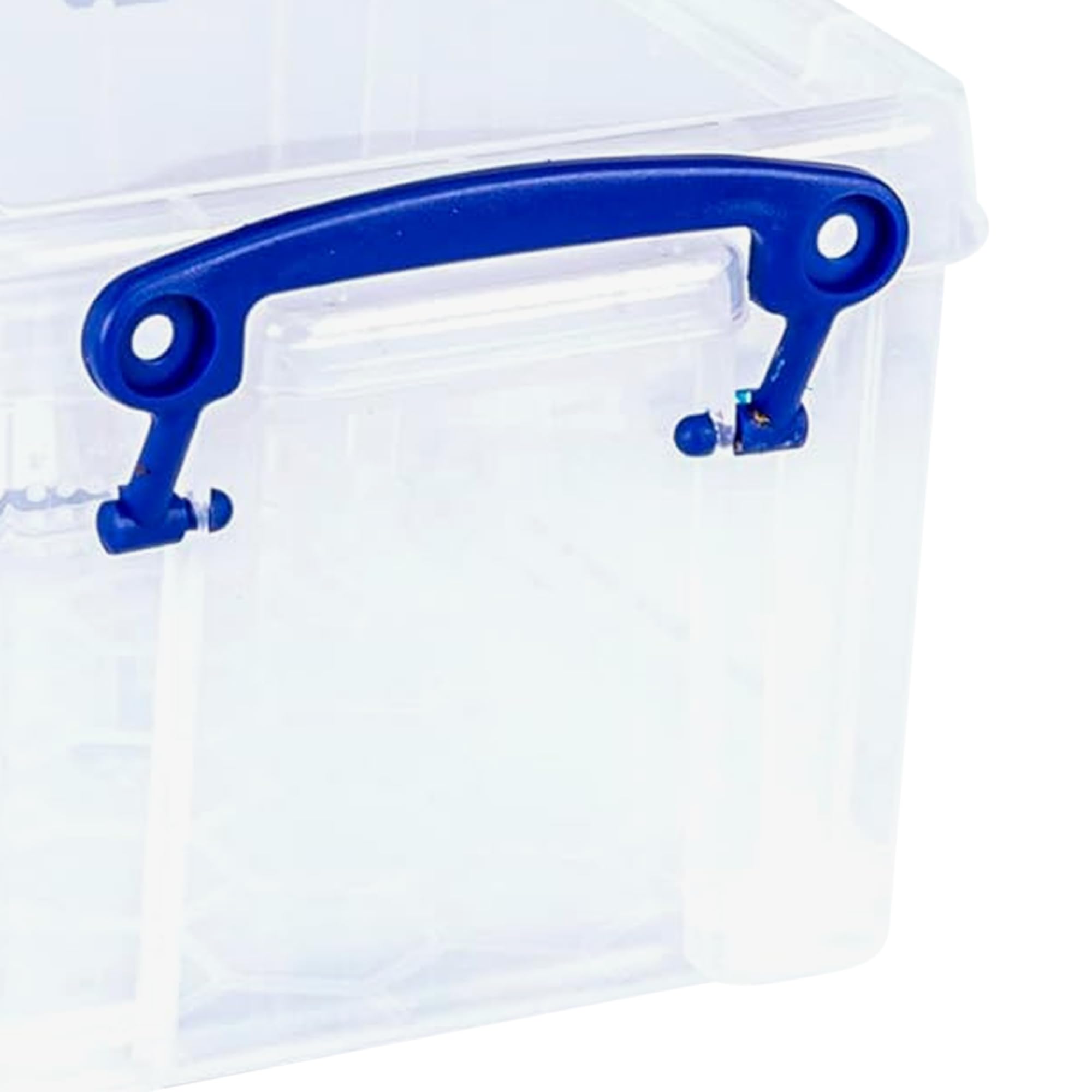 Really Useful Box 1.6 Liter Plastic Stackable Storage Container with Snap Lid & Built-In Clip Lock Handles for Home or Office Organization, 4 Pack
