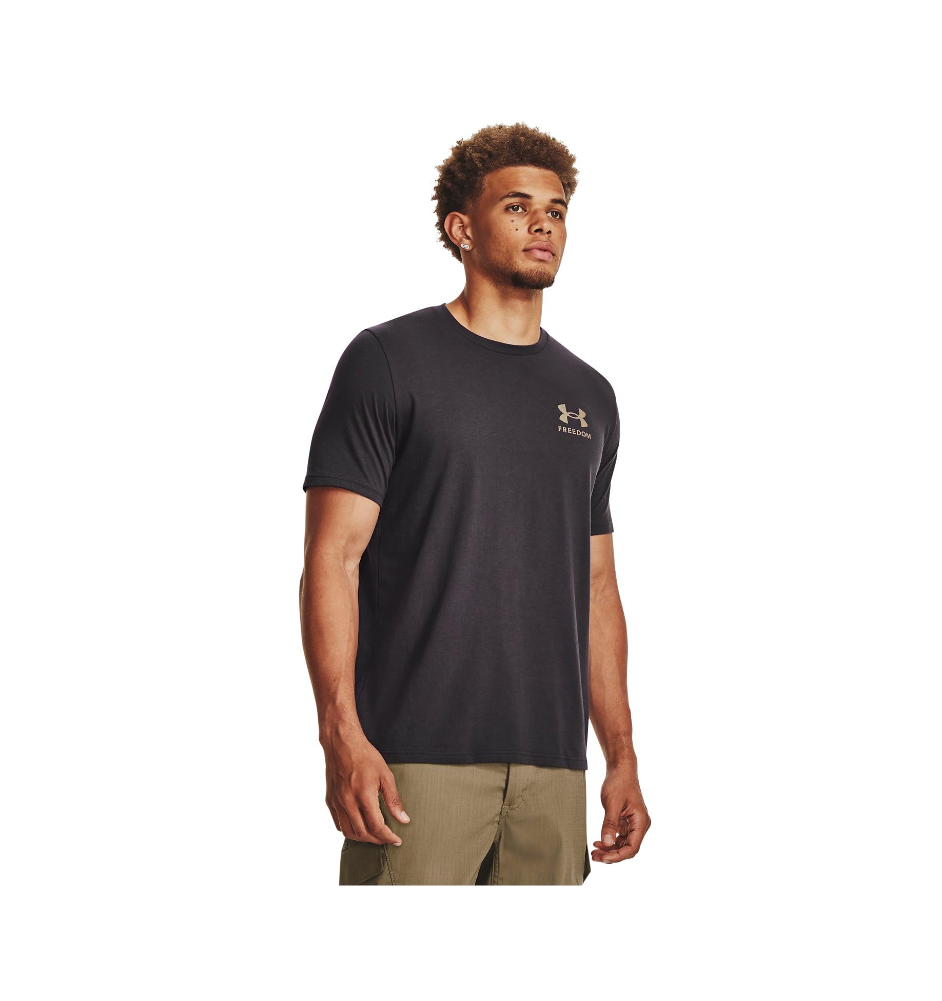 Under Armour Men's New Freedom Banner T-Shirt, (011) Jet Gray / / Federal Tan, Medium