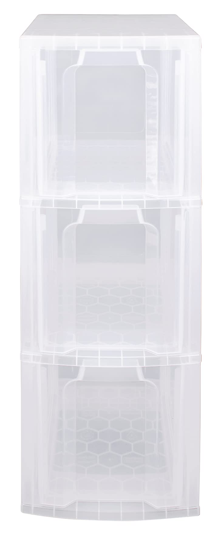 Really Useful Plastic Storage Box Storage Tower 3x25 Litre Clear Frame with Drawers