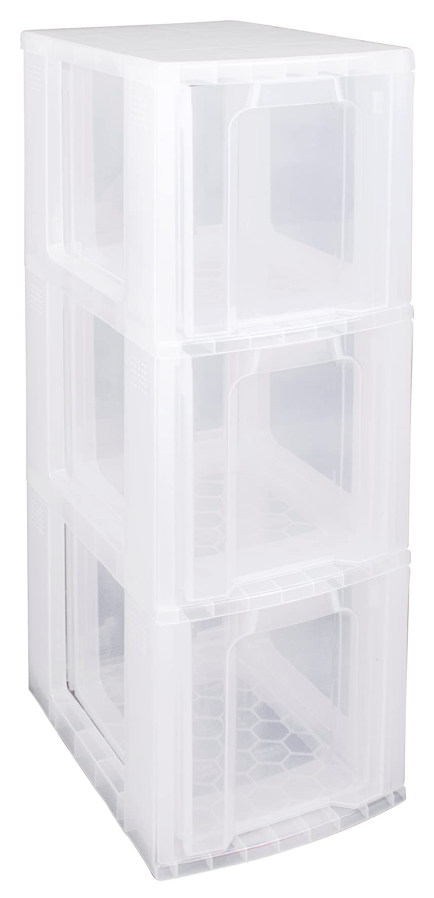 Really Useful Plastic Storage Box Storage Tower 3x25 Litre Clear Frame with Drawers