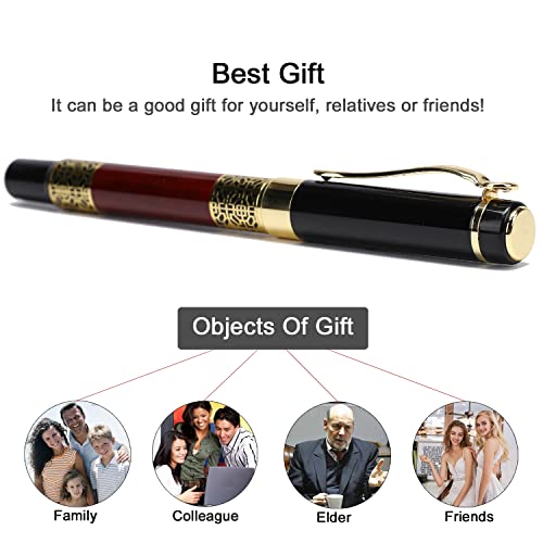 YIVONKA Ballpoint Pen Black Refill,business pens,Luxury Pen,Best Ball Pen Gift Set for Men & Women Professional Executive,Office,Nice Pens Classy Gift Box… (Red)