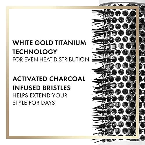 Hot Tools Pro Artist White Gold Collection Titanium Round Brush | Textured Blowouts (1 in)