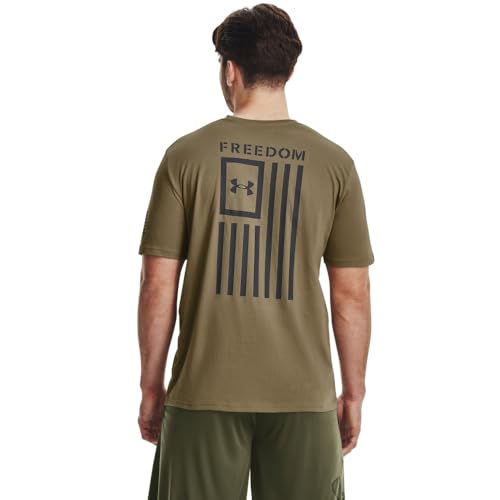 Under Armour Men's New Freedom Flag T-Shirt, (499) Federal Tan / / Jet Gray, Large