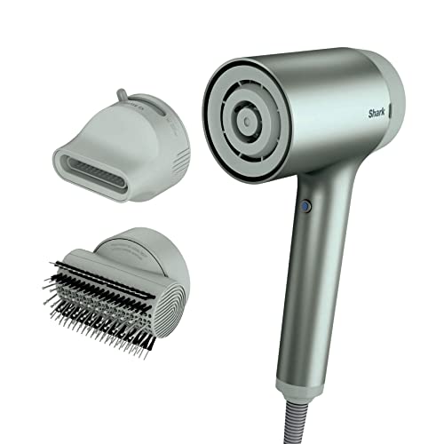 Shark HD112GNBRN HyperAIR Fast-Drying Hair Blow Dryer with IQ 2-in-1 Concentrator and Styling Attachments, Auto Presets, Rotatable Hot Air Brush, No Heat Damage, Ionic, Matcha