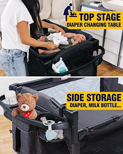 Beka Baby 4 in 1 Bassinet Bedside Sleeper, Baby Bedside Crib 4 Functions, Bedside Bassinet Crib Sleeper, Playard, Changing Table, Baby Bassinet for Newborn Baby