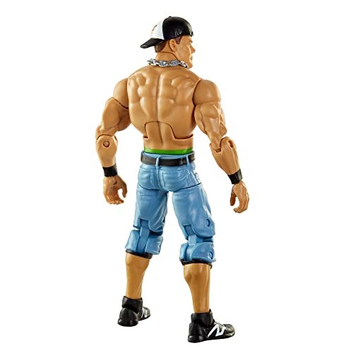 WWE MATTEL Top Picks Elite John Cena 6-inch Action Figure with Deluxe Articulation for Pose and Play, Life-like Detail, Authentic Ring Gear & Accessory,Multi,GVC03