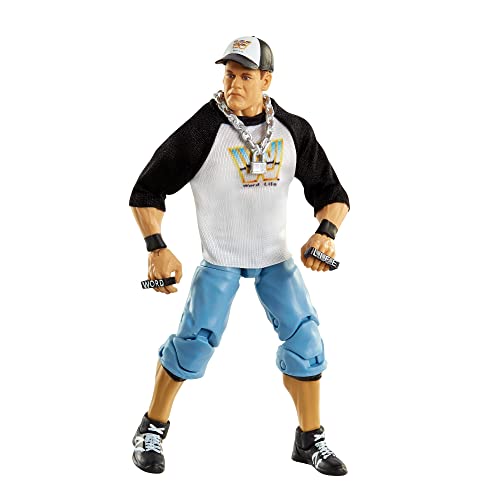 WWE MATTEL Top Picks Elite John Cena 6-inch Action Figure with Deluxe Articulation for Pose and Play, Life-like Detail, Authentic Ring Gear & Accessory,Multi,GVC03
