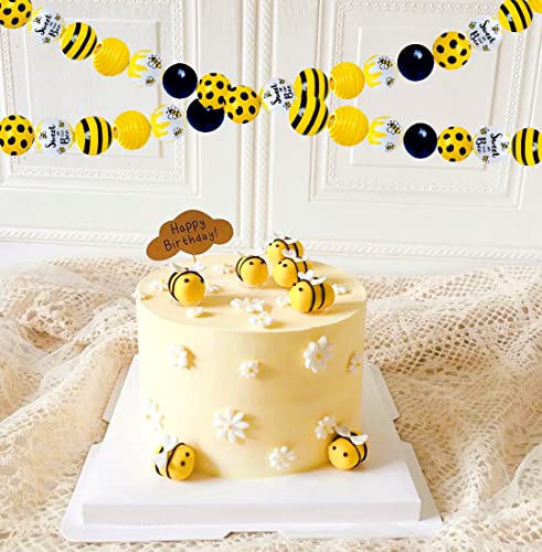 180 Pcs 16mm Bee Wood Beads-Yellow Black White Spring Summer Loose Beads,Bee Honeycomb Wooden Beads for Craft and Jewelry Making,Bee Themed Rustic Beads for Bee Day Tiered Tray Garland Decorations