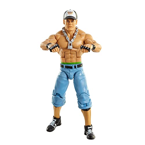 WWE MATTEL Top Picks Elite John Cena 6-inch Action Figure with Deluxe Articulation for Pose and Play, Life-like Detail, Authentic Ring Gear & Accessory,Multi,GVC03