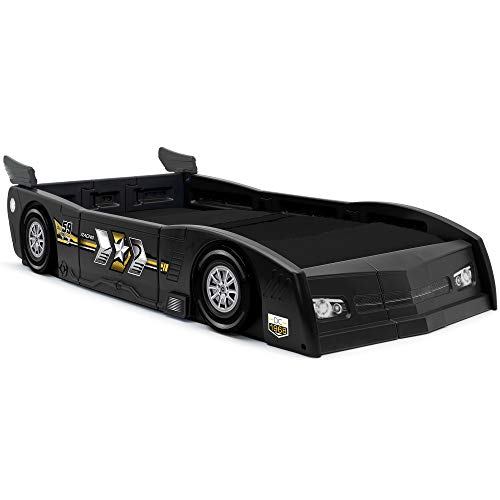 Delta Children Grand Prix Race Car Toddler & Twin Bed - Made in USA, Black