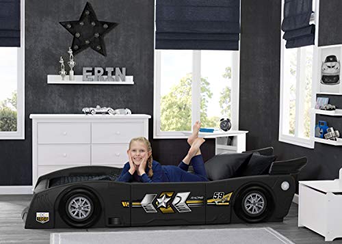 Delta Children Grand Prix Race Car Toddler & Twin Bed - Made in USA, Black