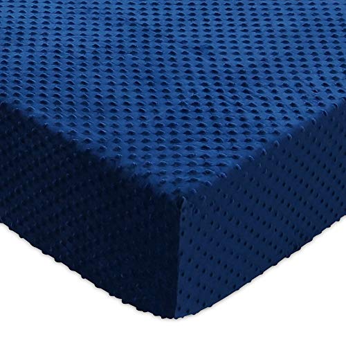 BlueSnail Super Soft Stretchy Fitted Minky Crib Bed Sheet for Standard Crib and Toddler Mattress (Navy)