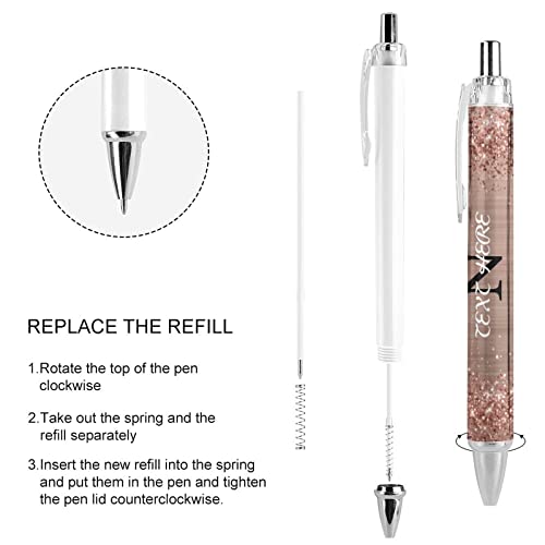 Personalized Custom Rose Gold Glitter Pattern Pens with Stylus Tip, Customized Engraving Ballpoint Pens with Name Massage Text Logo, Gift Ideas for School Office Business Birthday Graduation Anniversa