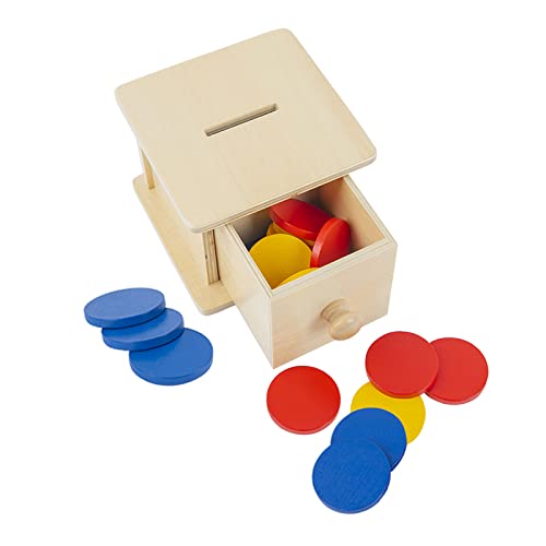 Adena Montessori Infant Toddlers Coin Box Montessori Toys for 6-12 Months Baby (Typical - Drawer Comes Out)
