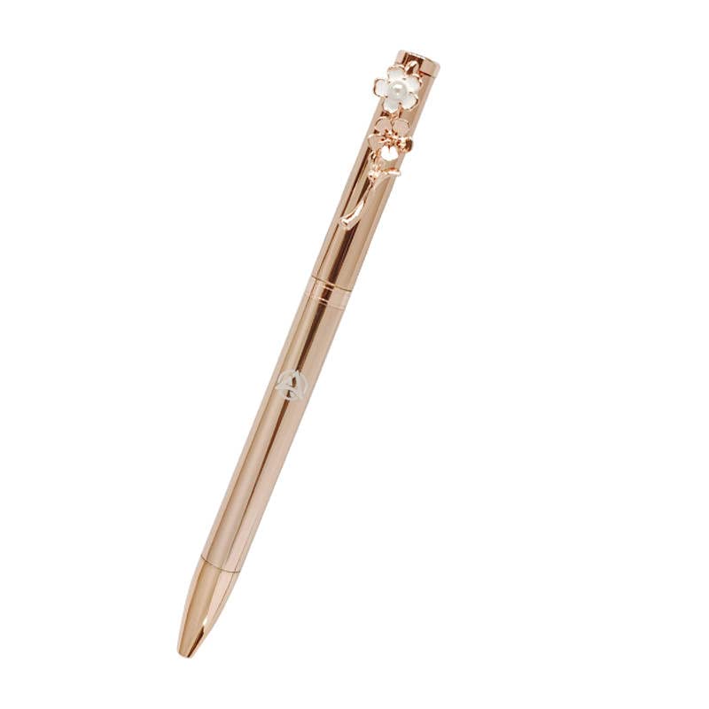 Artista Vision Flower Clip Design Womens Pen with Gift Box (Rose Gold) Cute pen for a nice Gift. Black pen ink. Nice rose gold pen people who like fancy pens