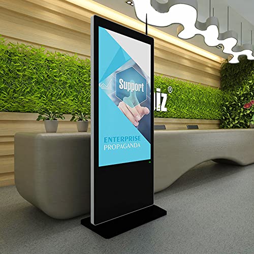 Canlarriz 55 Inch Floor Standing LCD Digital Signage, IR Touch Screen Kiosks 4K UHD, Android 9.0 OS 2+16G Black WiFi Display Advertising Player