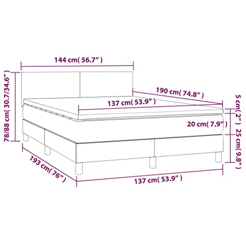 Youuihom Mattress Foundation, Bed Frame Furniture, Box Spring Bed with Mattress LED for Pool Decks, Gardens, patios, courtyards, Black Full Faux Leather