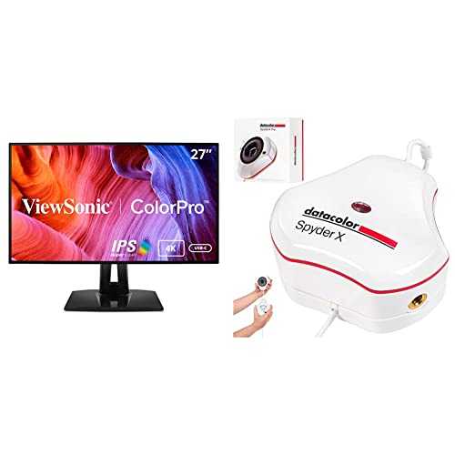 ViewSonic VP2768a-4K 27 Inch Premium IPS 4K Monitor with Advanced Ergonomics, ColorPro 100% sRGB & Datacolor SpyderX Pro – Monitor Calibration Designed for Serious Photographers and Designers