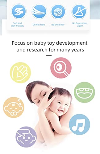 Blueana Car Seat Toy, Baby Plush Stuffed Rattle Development Toys with Musical Box, Squeaky Feet, Kids Mirror, BPA Free Teether - Stroller, Crib (Bird)