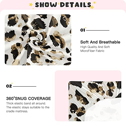 Brown Leopard Print Cheetah Baby or Toddler Fitted Crib Sheet for Girl and Boy 52 x 28 inch