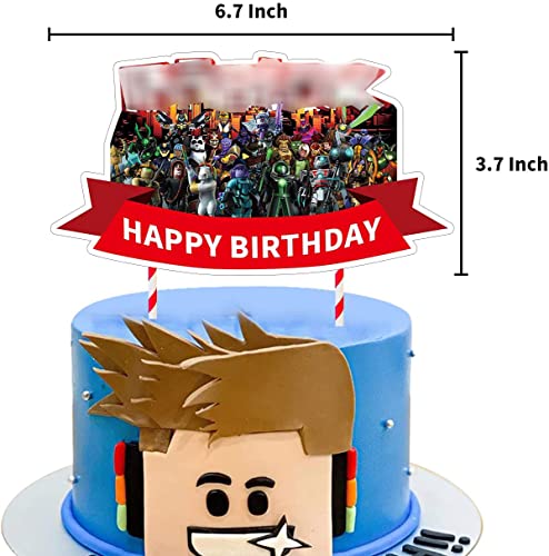 Nelton Game Theme Birthday Party Supplies Includes Birthday Banner - Cake Topper - 20 Pcs Balloons